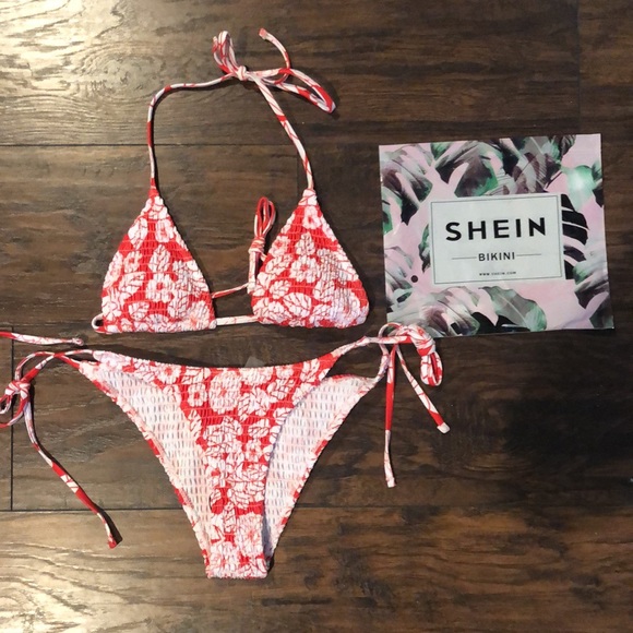 SHEIN | Swim | Shein Floral Pattern String Bikini | Poshmark